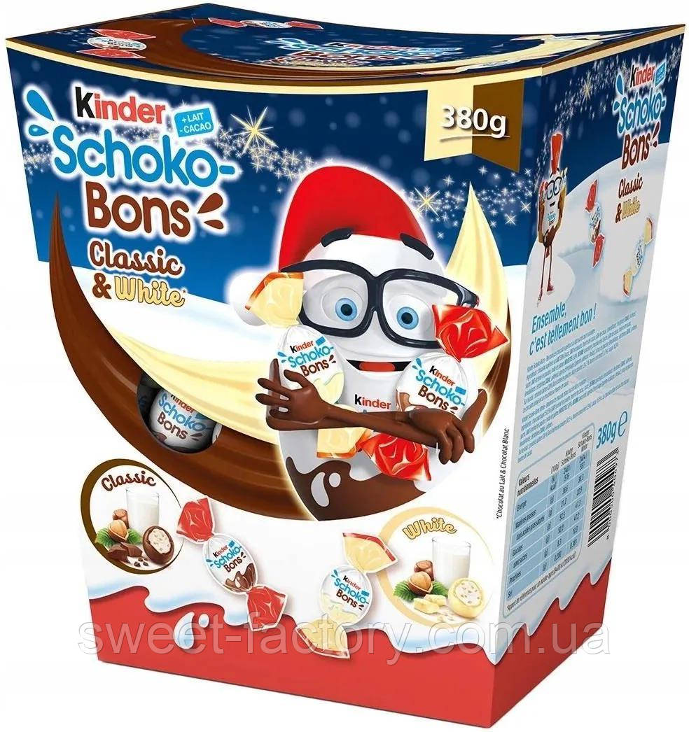 Шоколадні цукерки Kinder Schoko Bons Classic & White 380g: продаж, ціна ...