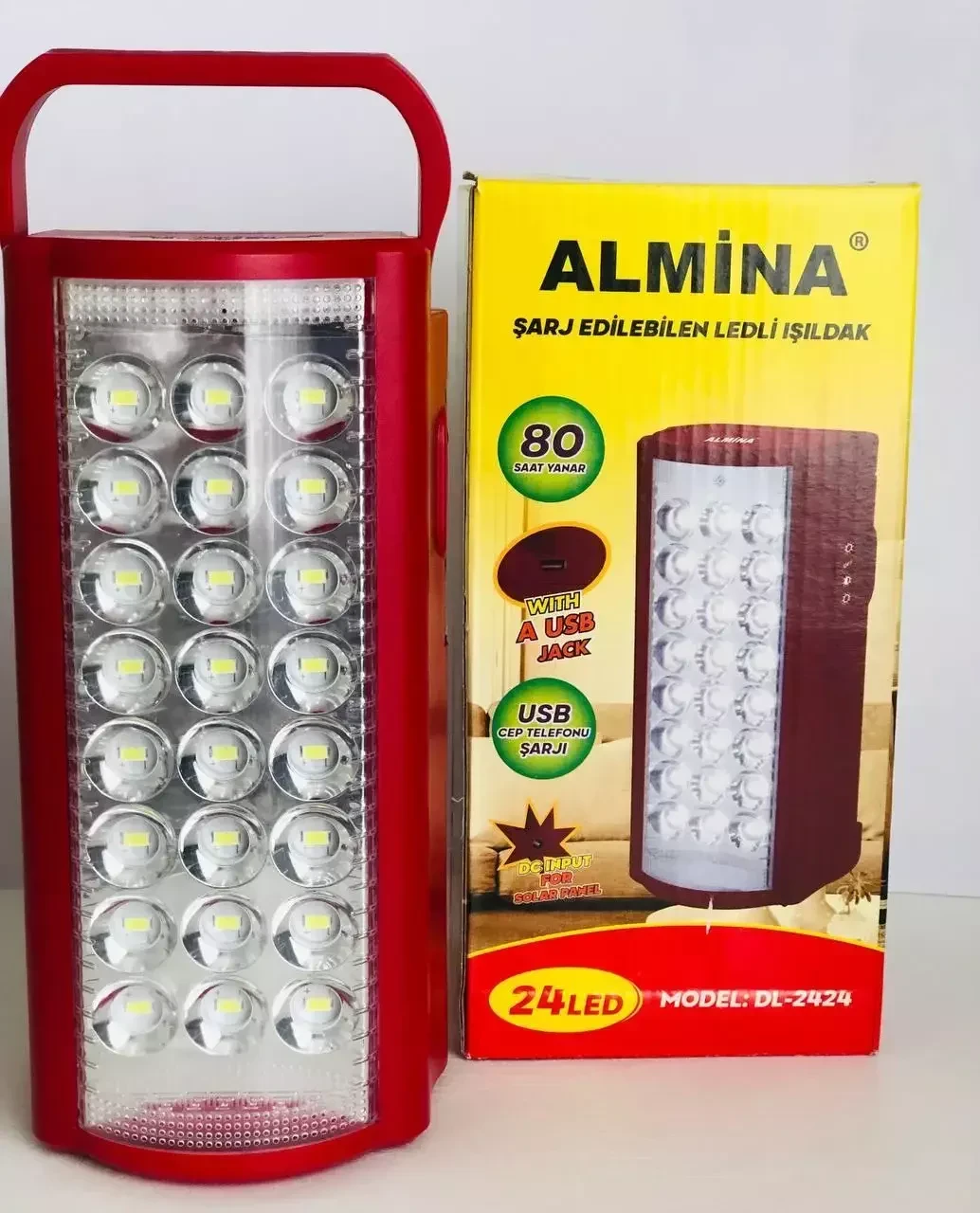 Ліхтар переносний світлодіодний 24 LED лампа Almina 2606L з повербанком ...