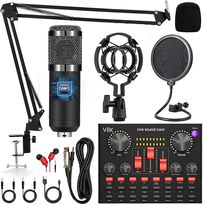 Професійний мікрофон BM-800 з регульованою підставкою та звуковою ...