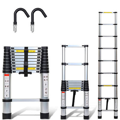 Оптическая алюминиевая лестница с крючками 2,6м / Двухсторонняя ...