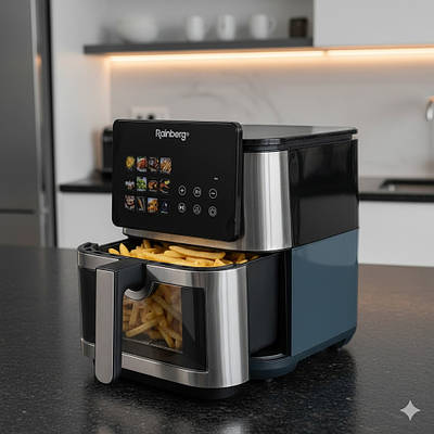 Аерофритюрка Rainberg RB-2321 4200 Вт 12.5 л сенсорна 2 Тена OT-83 ...