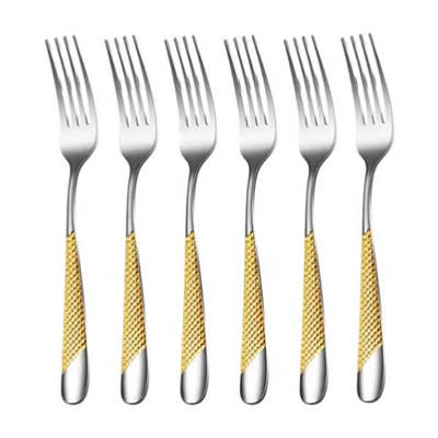 Вилки десертні рифлені з візерунком 6 шт. Cutlert set CD-13, ціна: 222 ...