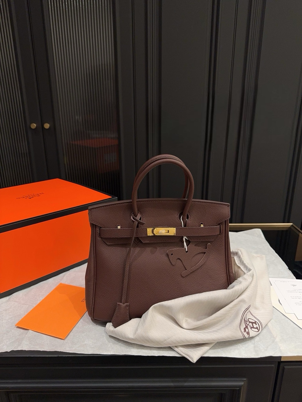 Hermes Birkin 30 Bag in Chocolate Togo Leather with Gold Hardware, цена ...