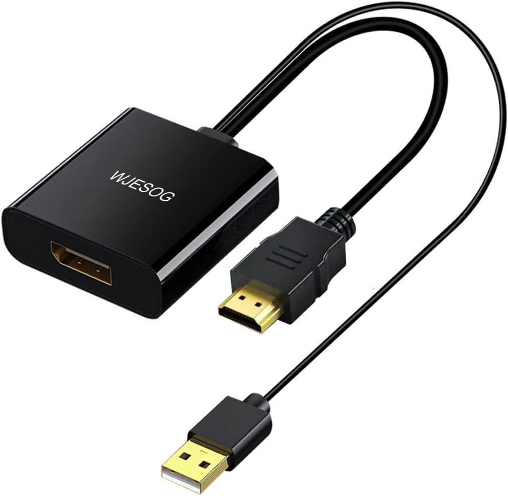 Адаптер Wjesog HDMI для DisplayPort 1.2 4K 60Hz чорний для Xbox One PS4 ...