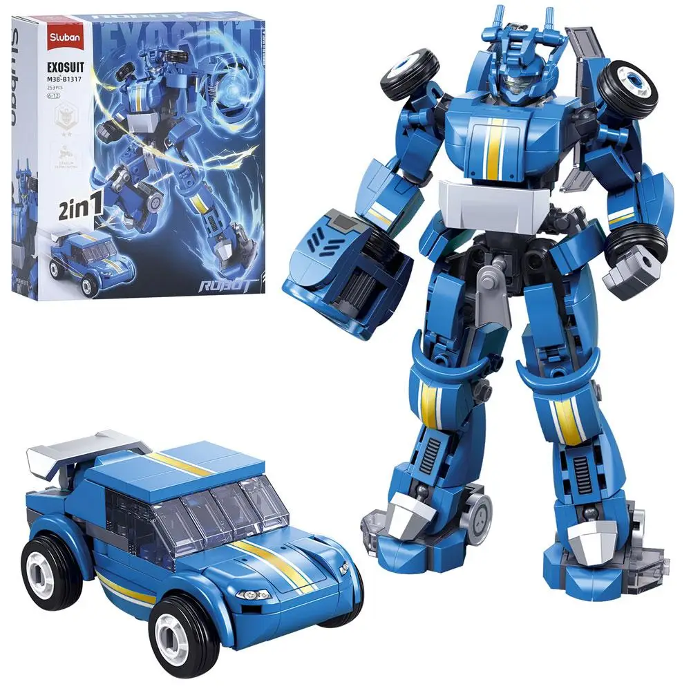 Конструктор трансформер робот и машина Exosuit SLUBAN 2в1 253 детали ...
