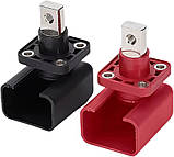 Корпусна прохідна клема 200A для акумуляторів із кришкою (чорна+червона ...