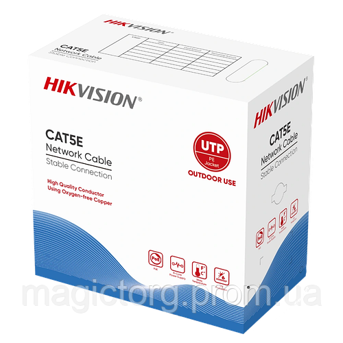 Кабель вита пара Hikvision (для зовнішньої прокладки) UTP CAT 5E DS ...
