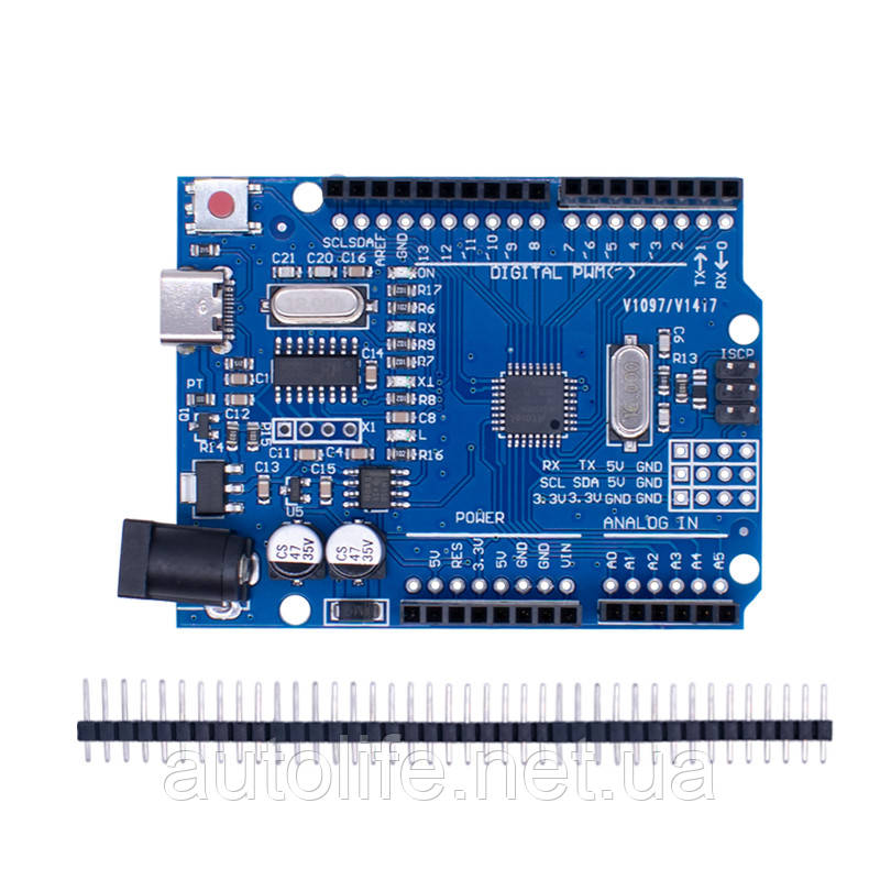 Arduino Uno R3 плата ATmega328PB з USB Type-C, контролер AVR з чипом ...