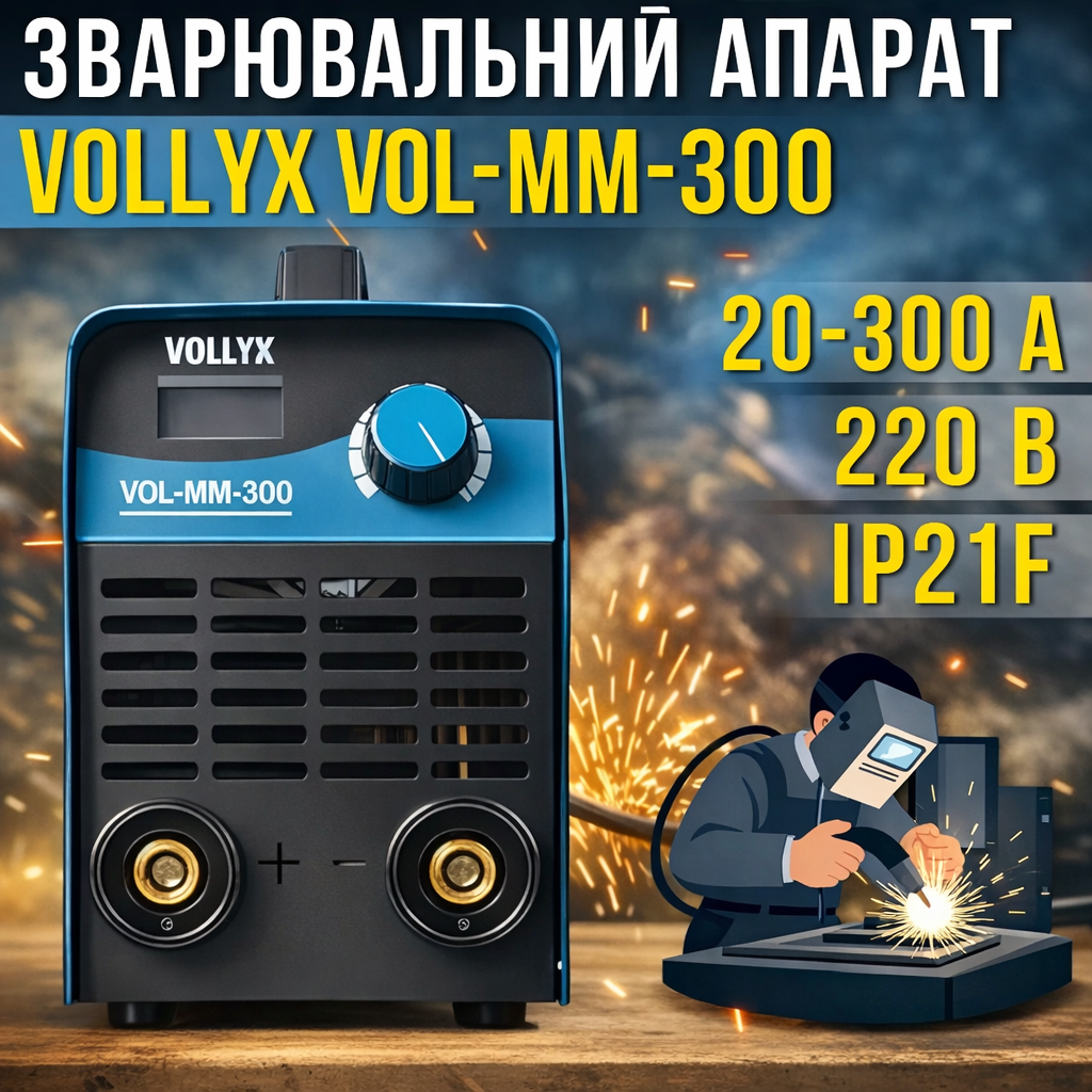 Інверторний зварювальний апарат з цифровим дисплеєм Vollyx VOL-MM-300 ...