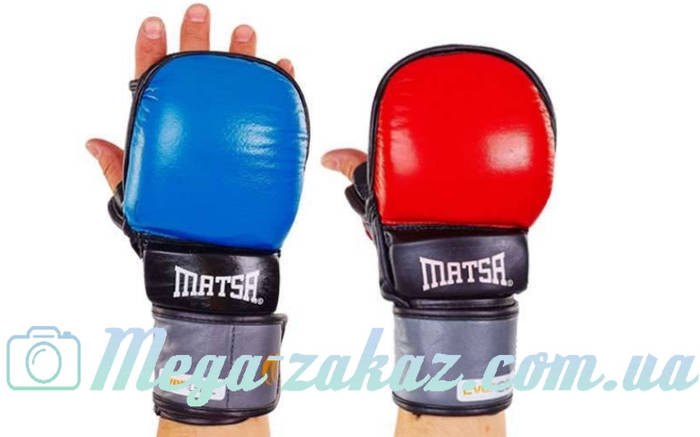 Купить Перчатки гибридные для единоборств MMA MATSA 2011: кожа, 2 цвета ...