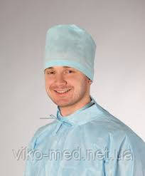 Шапочка - колпак медицинская в упаковке 100 шт. (СМС-35 г/м2), н ...