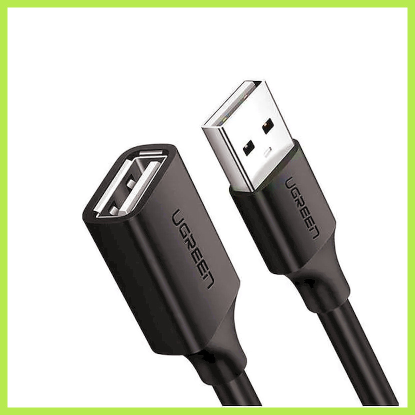 Кабель удлинитель UGREEN USB 2.0 AM/AF 1м Black никель медь 28/26 AWG ...