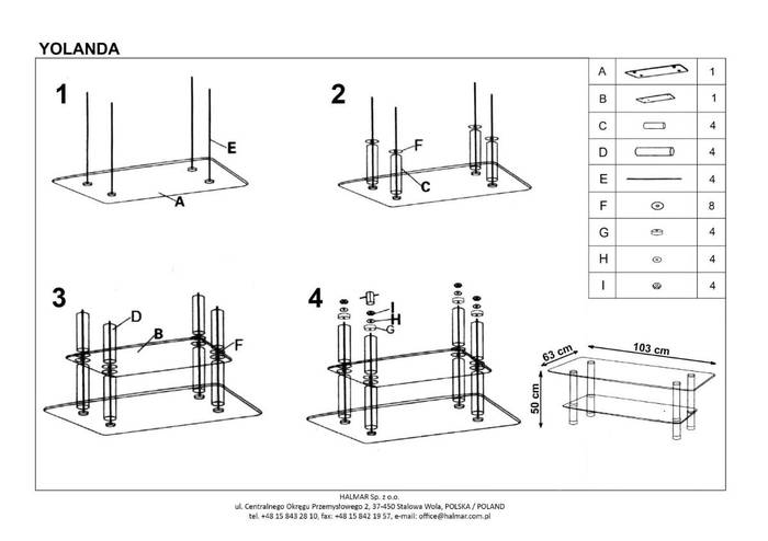 Журнальный столик Yolanda 103*63 (Halmar), цена 1851 грн — Prom.ua (ID#518600126)