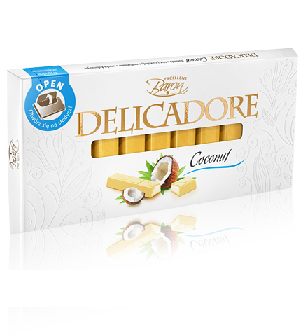 Шоколад Baron Excellent Delicadore Coconut белый с кокосом 200г, цена ...