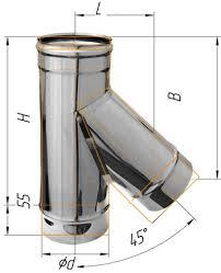 Тройник Дымохода 45º, Ø 200, 0,5 Мм AISI 304 — Купить Недорого на Bigl ...