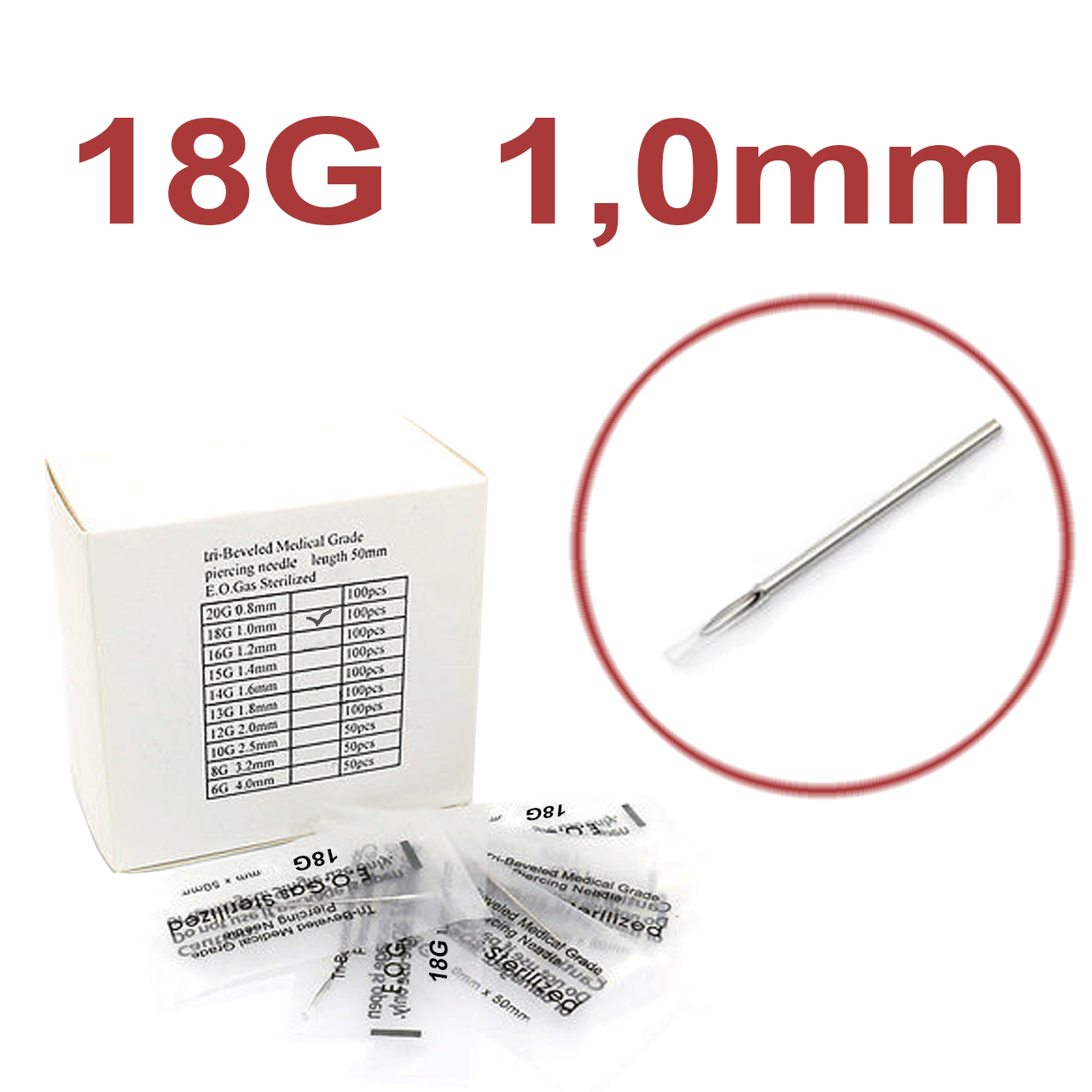 Игла для пирсинга 18G, 1.0 мм: продажа, цена в Киеве. Инструменты для ...
