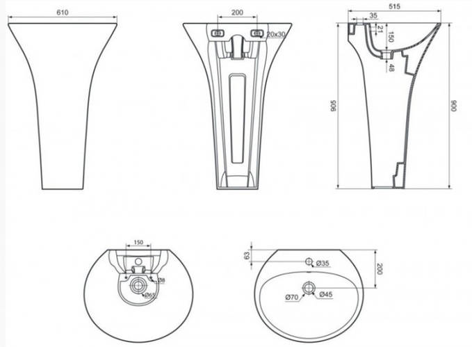 Раковина DEVIT GREDOS 1011129, цена — Prom.ua (ID#537558983)