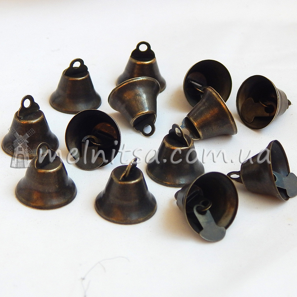 Купить Колокольчик декоративный, 16 мм, старая латунь в Киеве от ...