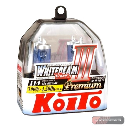 Автолампи Koito WhiteBeam III 4500 K H4 60/55 W 2 шт (P0744W) Японія от надежного поставщика ...