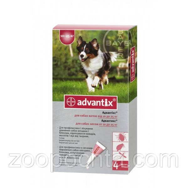 Купить Bayer (Байер) Advantix (Адвантикс) - для собак от 10кг до 25кг ...