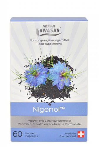 Нигенол Вивасан масло черного тмина, Швейцария, 60 капсул (ID#104762850), цена: 2077 ₴, купить ...