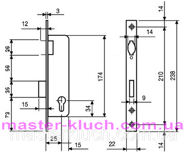 Купить Замок для пластиковых дверей Azbe 5010-25мм, цена 608 ₴ — Prom ...