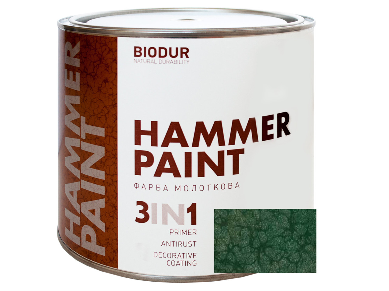 Молотковая краска (зеленая) BIODUR 2,1л. : продажа, цена в Запорожье ...