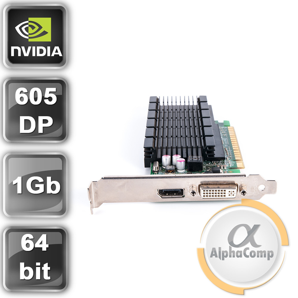 Видеокарта PCI-E NVIDIA Fujitsu GeForce 605 DP (1GB/DDR3/64bit/DVI/DP ...