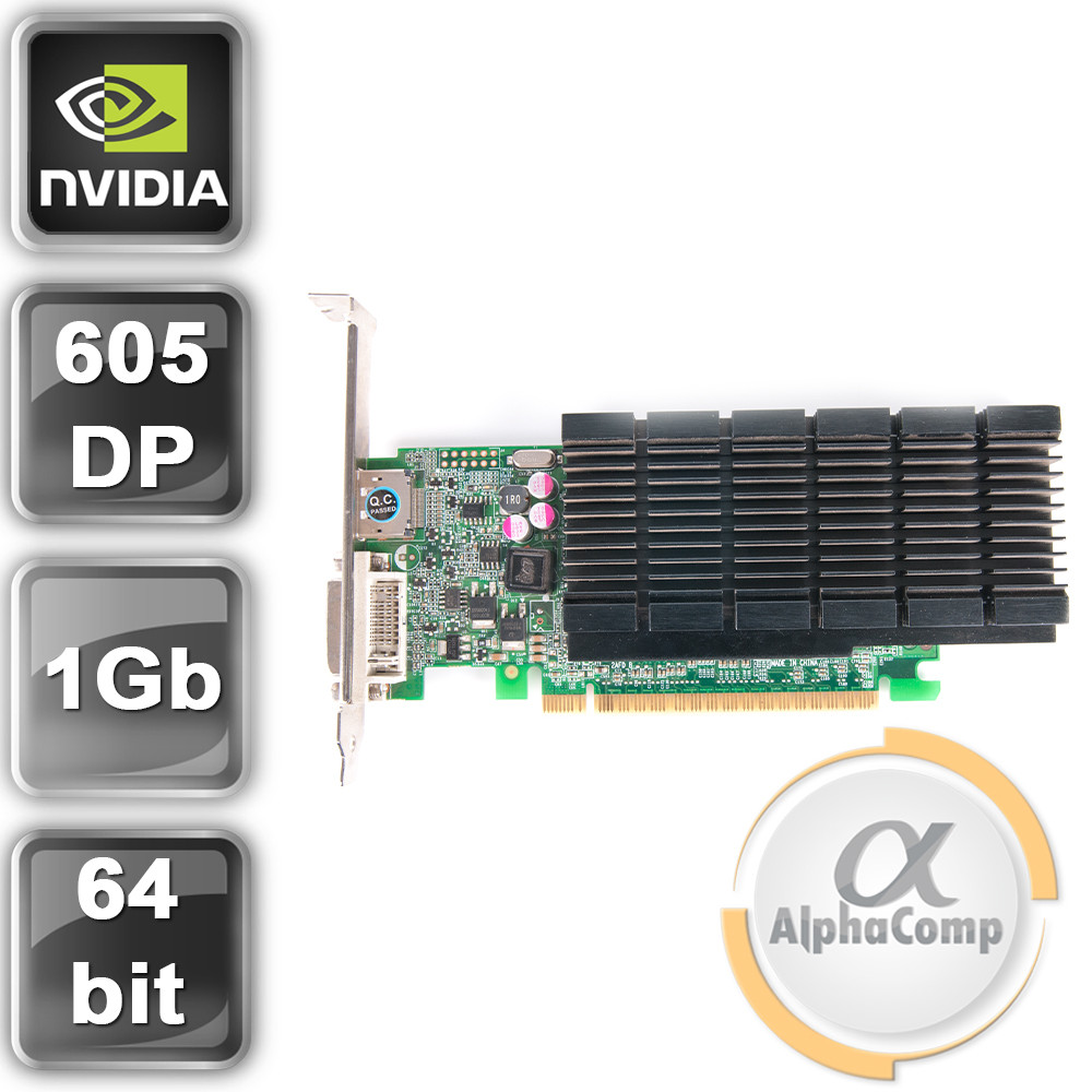 Видеокарта PCI-E NVIDIA Fujitsu GeForce 605 DP (1GB/DDR3/64bit/DVI/DP ...
