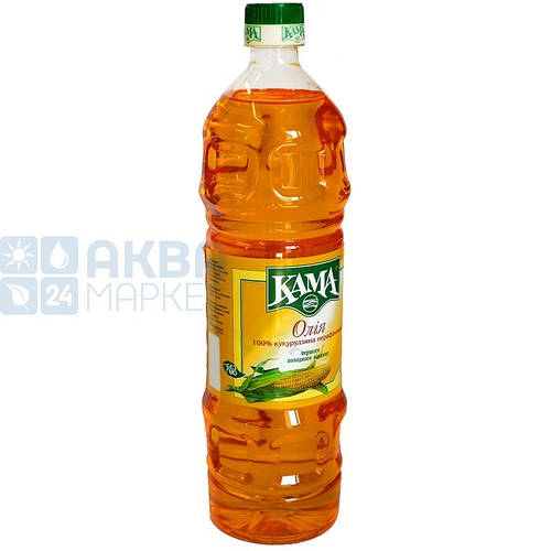 Масло кукурузное Кама нерафинированное первого холодного отжима, 1л ...