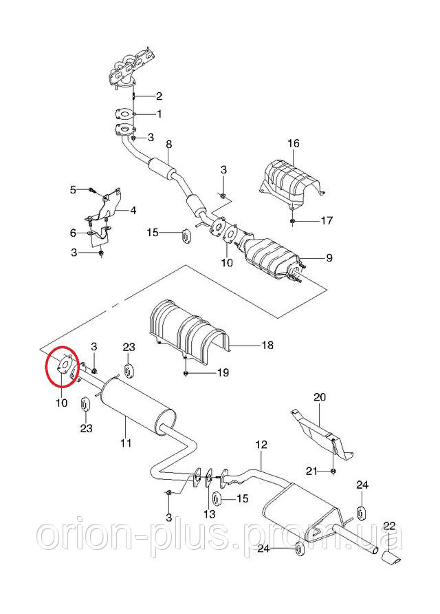 Глушитель - Прокладка Резонатора (симметричная) (внутр. D 60) Ланос ...