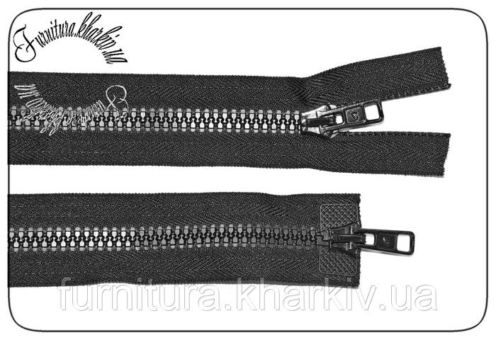 Молния тракторная 75 см разъемная №6 с двумя бегунками (Латвия) черная ...