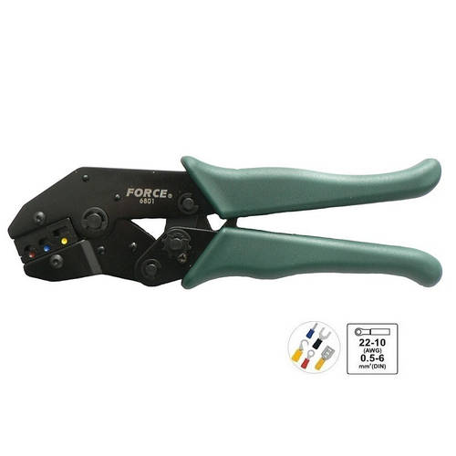 Кліщі для обтискання клем Force 6801 (червоний, зелений, жовтий) (ID#2355995682), ціна: 1428 ...