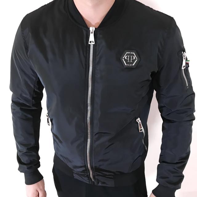 Купить Бомбер мужской Philipp Plein D2019 матовый черный размер S, цена ...