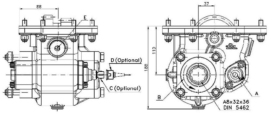 Коробка отбора мощности PTO EATON MRTO9509A 021202000, цена 26260 грн ...