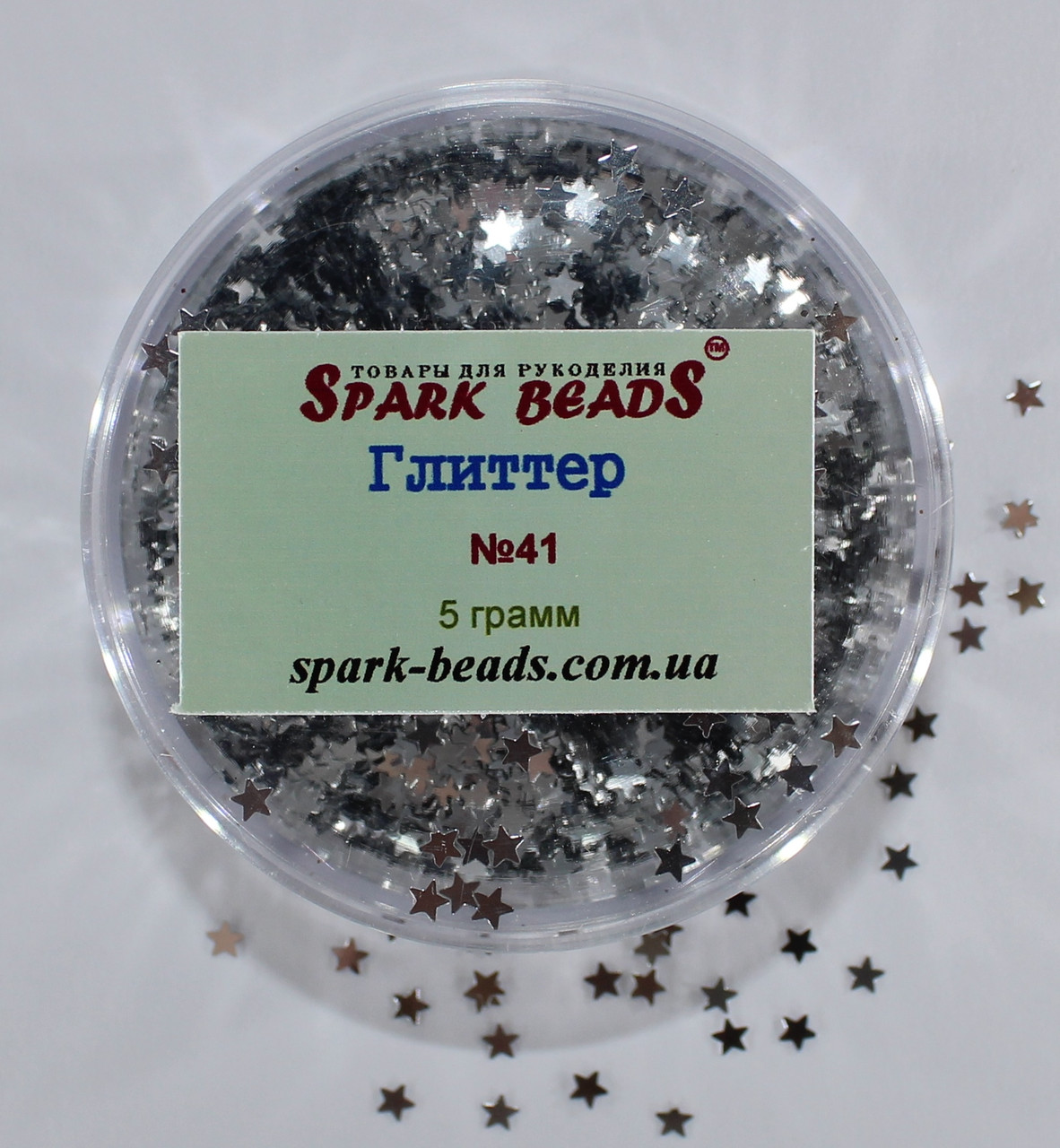 Глиттер (блестки), цвет - серебро звезды, 5 г. №41: продажа, цена в ...