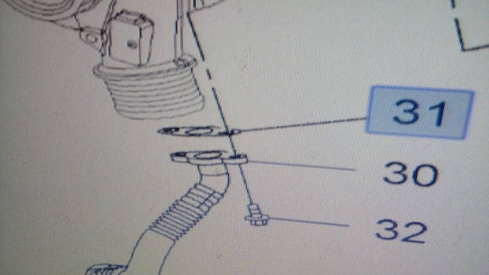 Прокладка (ущільнювач) трубки повернення (зливу) масла з турбіни ...