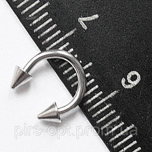 Подкова для пирсинга, диаметр 6 мм, с конусами 3 мм. Медицинская сталь ...