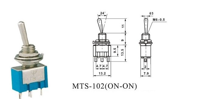 Тумблер MTS-102 6A 125V/3A 250V: продажа, цена в Киеве. Тумблеры от ...