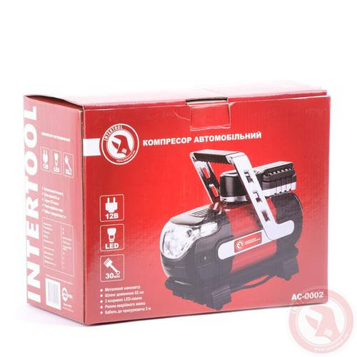Купить Компрессор автомобильный 12В. INTERTOOL AC-0002, цена 1290 ₴ — Prom.ua (ID#588593286)