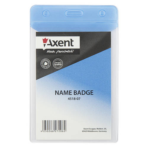 Бейдж вертикальний Axent матовий блактиній, (67х98мм) (ID#587674511), цена: 5 ₴, купить на Prom.ua