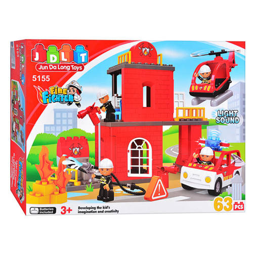 Купити Дитячий конструктор Пожежна станція JDLT 5155, 63 деталі, звук, світло, ціна 1069 ...