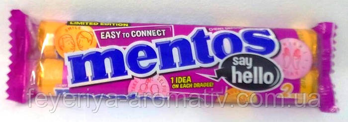 Жувальні цукерки Mentos say hello 2 блоки, 75гр (Польща) (ID#601963560 ...