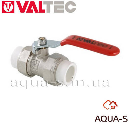 Купить Кран с накидными гайками Valtec DN 25 с двумя переходами под полипропилен (VTp.745), цена ...