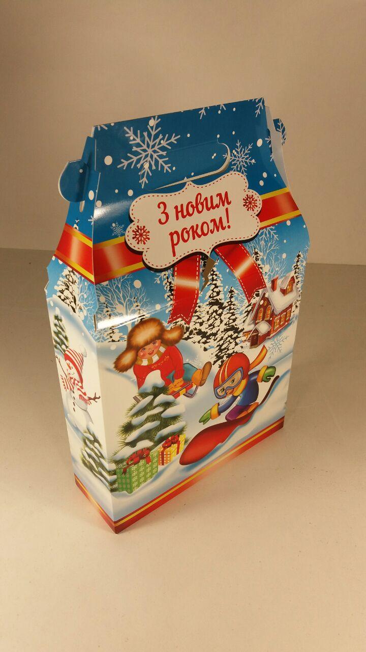 Новогодняя Упаковка Коробка для Конфет Подарков, "Дети на сноубордах ...